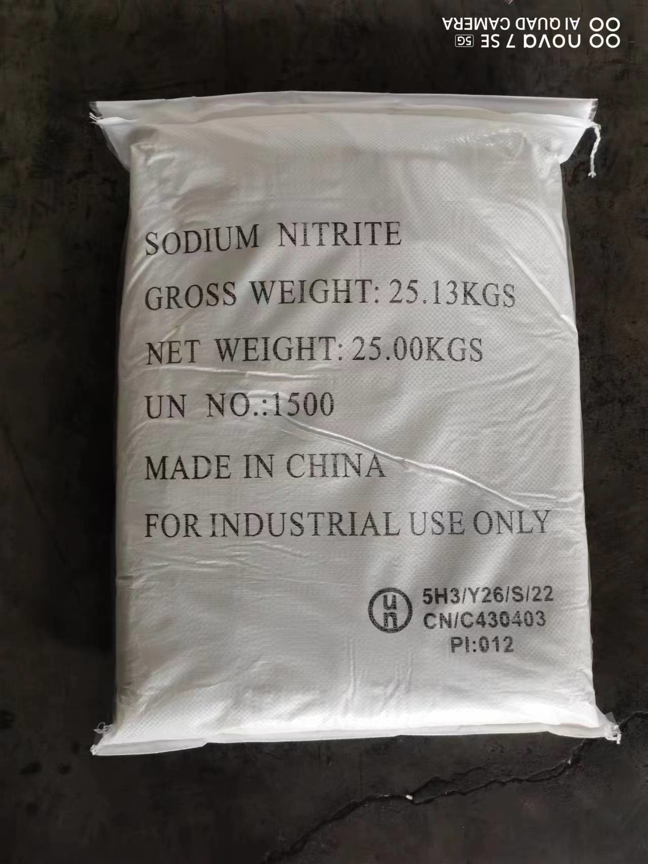 25kg/Bag White Powder Sodium Nitrite UN 1500 For Food Preservative And ...